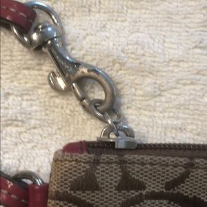 Coach | Bags | Coach Wristlet Traditional Coach Pattern Red | Poshmark